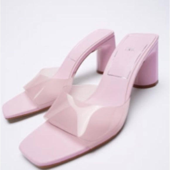 Zara | Shoes | Zara Wide Heeled Vinyl Sandals | Poshmark